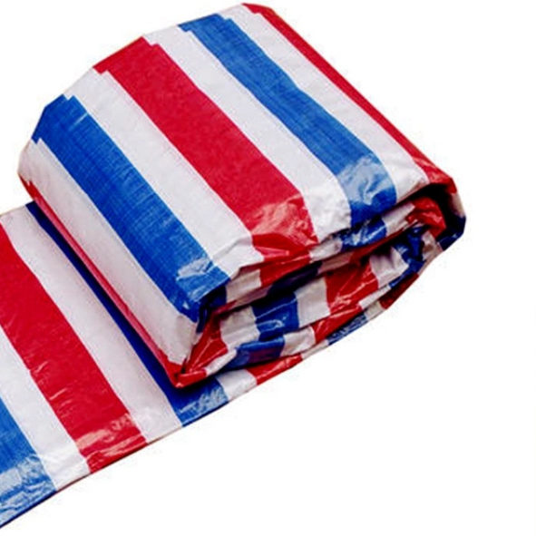 three-color PE plastic color stripe tarpaulin cloth Wholesale polyethylene